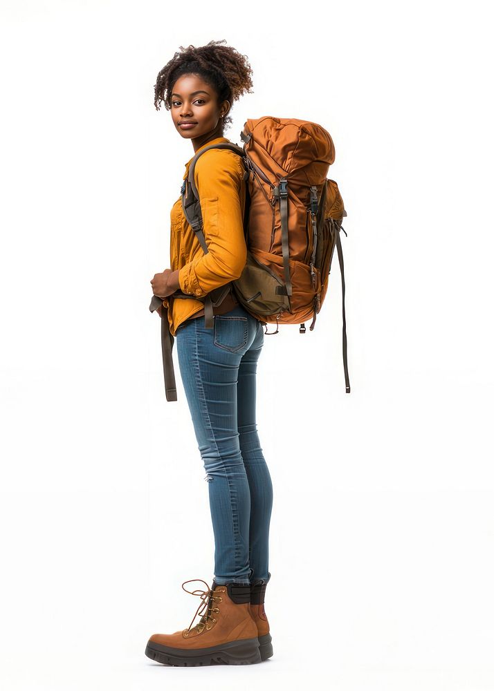 African American woman backpacker backpacking | Free Photo - rawpixel