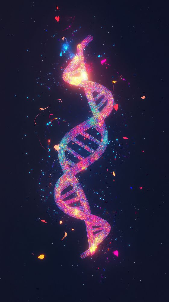 Digital neon dna lighting vibrant | Free Photo Illustration - rawpixel