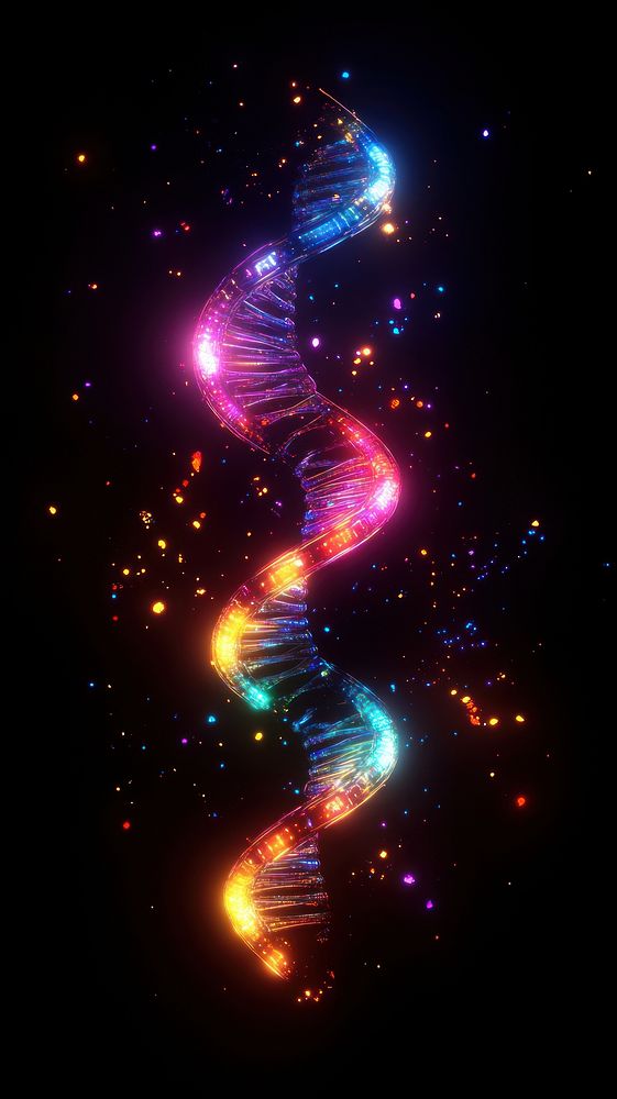 Digital neon dna lights structure | Free Photo Illustration - rawpixel