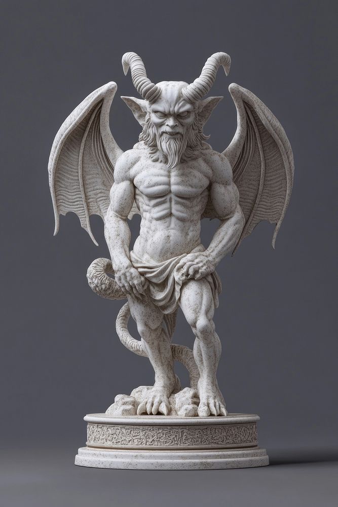 Marble Devil statue sculpture gargoyle | Free Photo - rawpixel