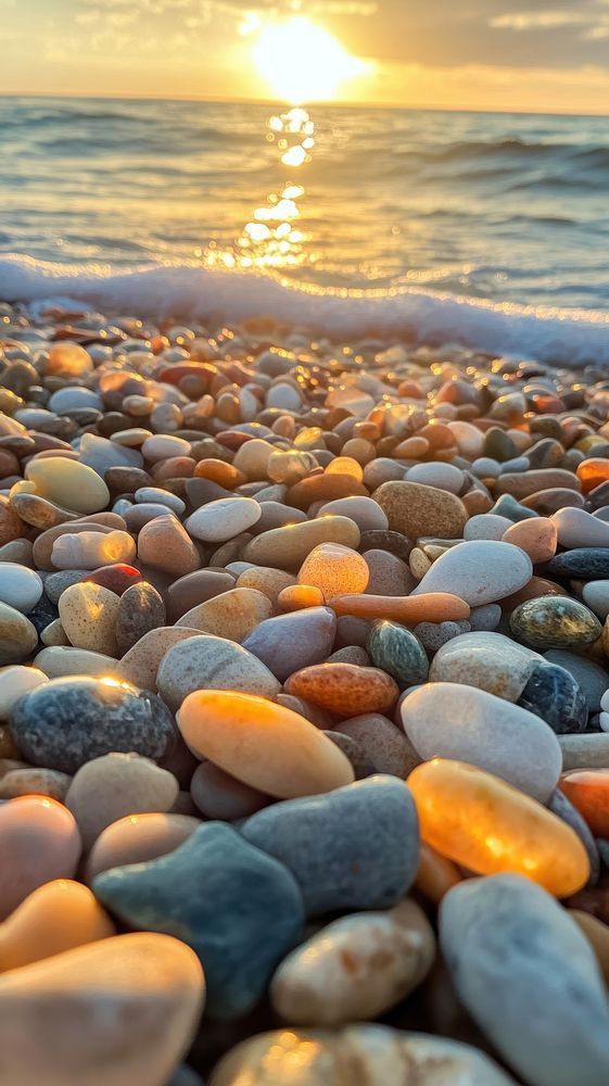 Colorful warm tone pebbles sunset | Free Photo - rawpixel