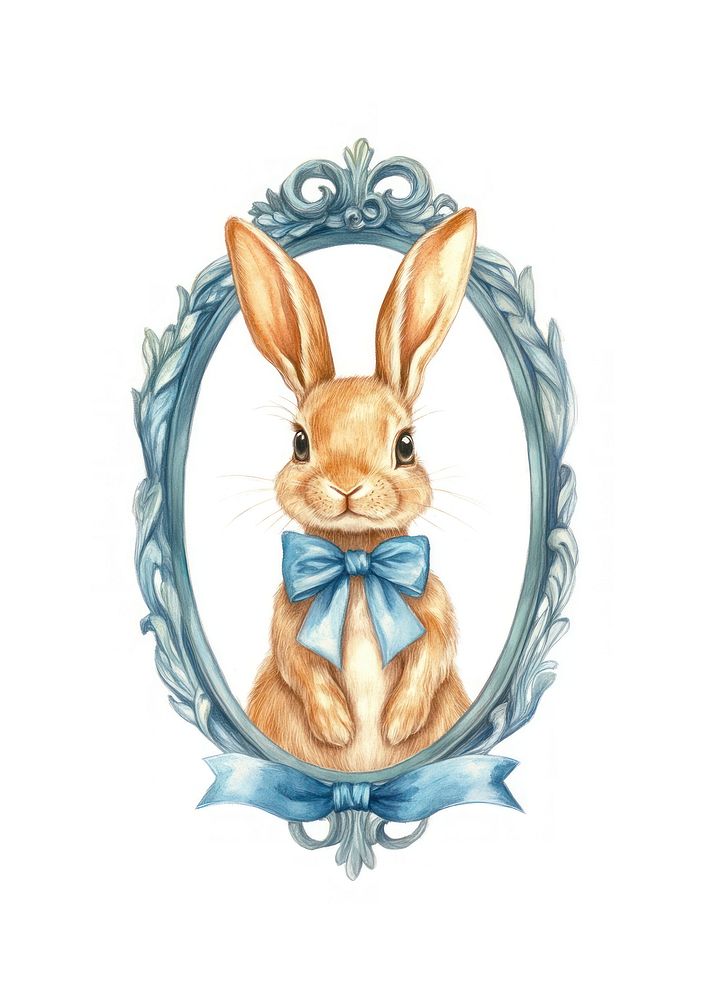Bunny animal rabbit ribbon. | Free Photo Illustration - rawpixel
