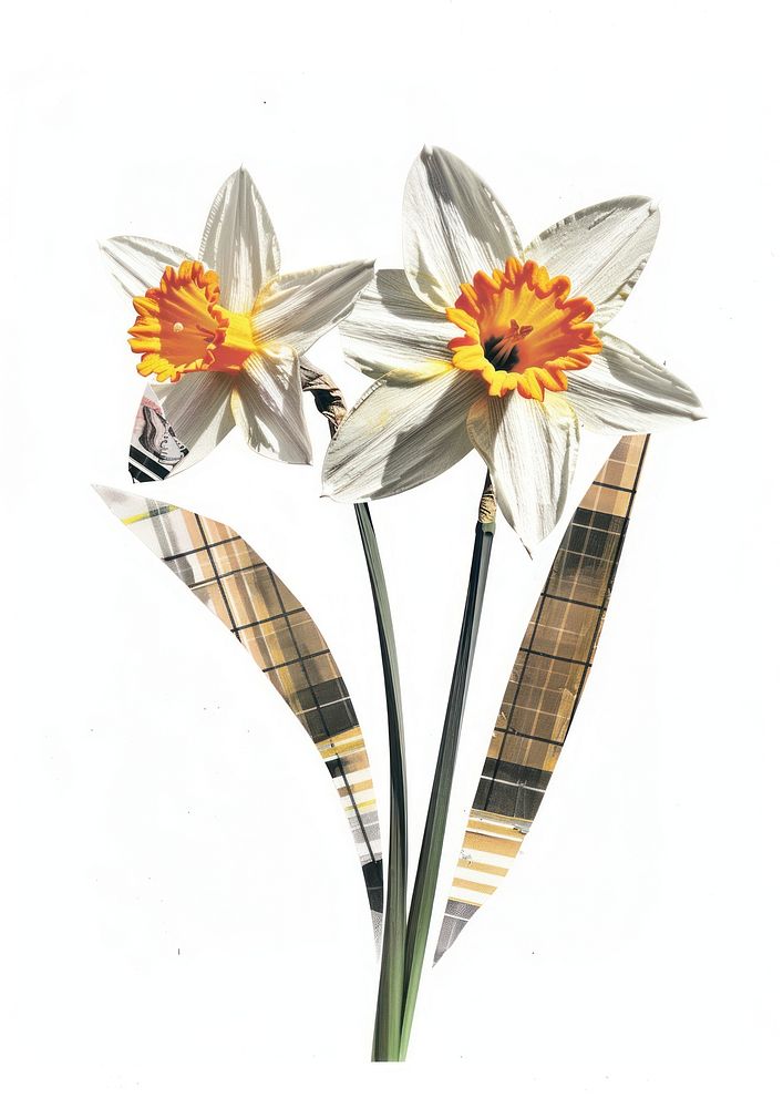 Daffodil collage paper cut flower | Free Photo Illustration - rawpixel