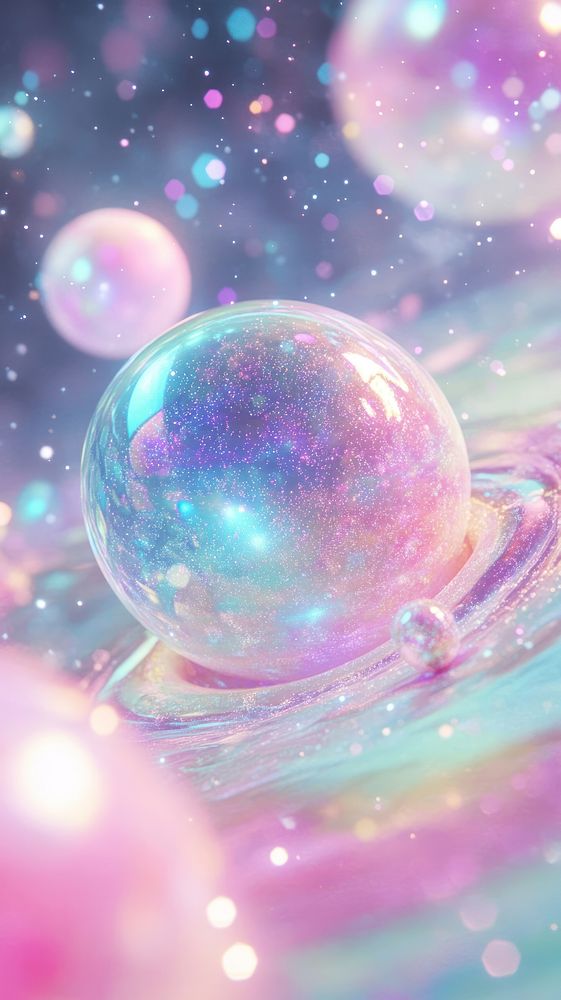 Space glitter spheres pastel | Free Photo Illustration - rawpixel
