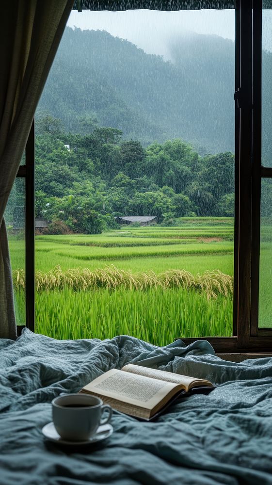 Open window fields cup countryside | Free Photo - rawpixel