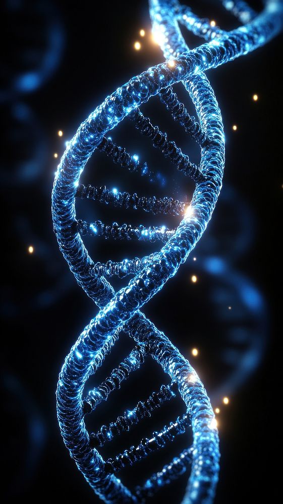 Blue glowing DNA helix pattern | Free Photo Illustration - rawpixel