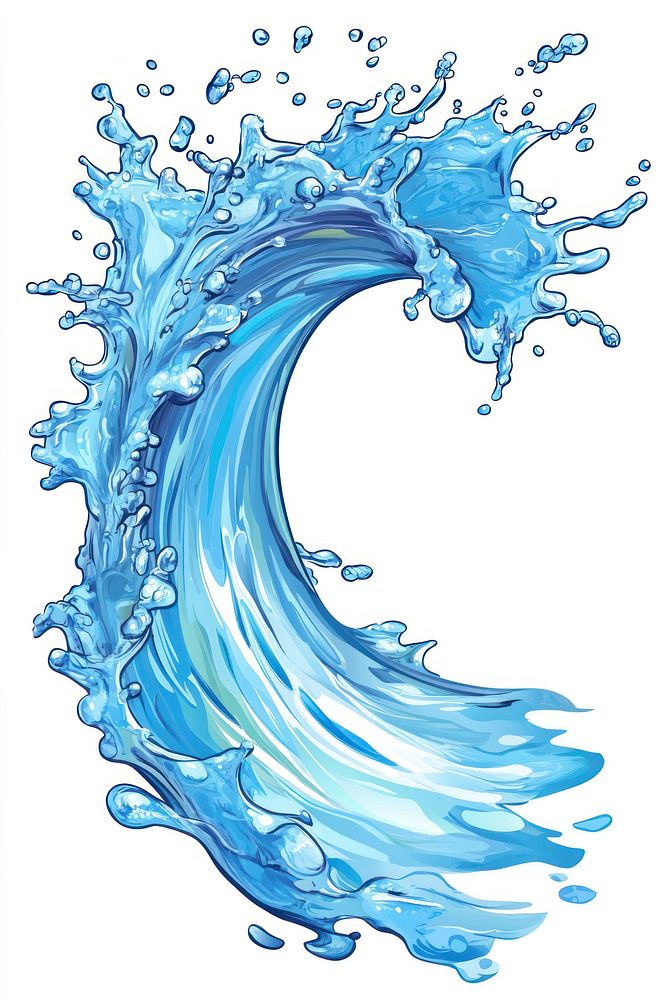 Water curve shape splash art | Free Photo Illustration - rawpixel