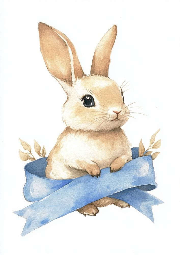 Rabbit art illustration watercolor. | Free Photo Illustration - rawpixel