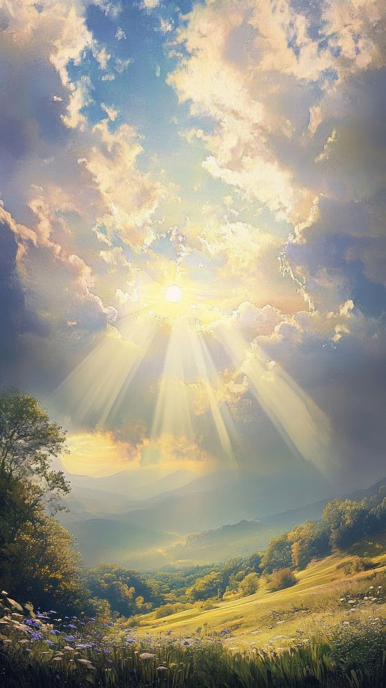 Pastel Heavenly Lightscape light sun | Free Photo Illustration - rawpixel