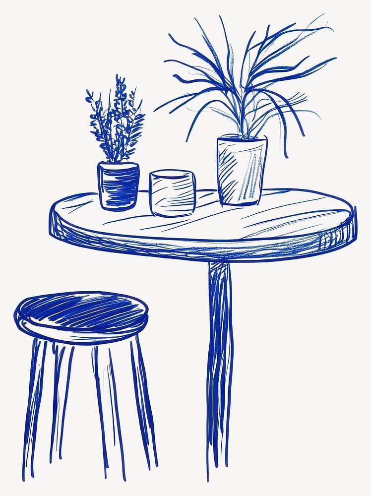 Outline Bar table drawing furniture | Free Vector - rawpixel