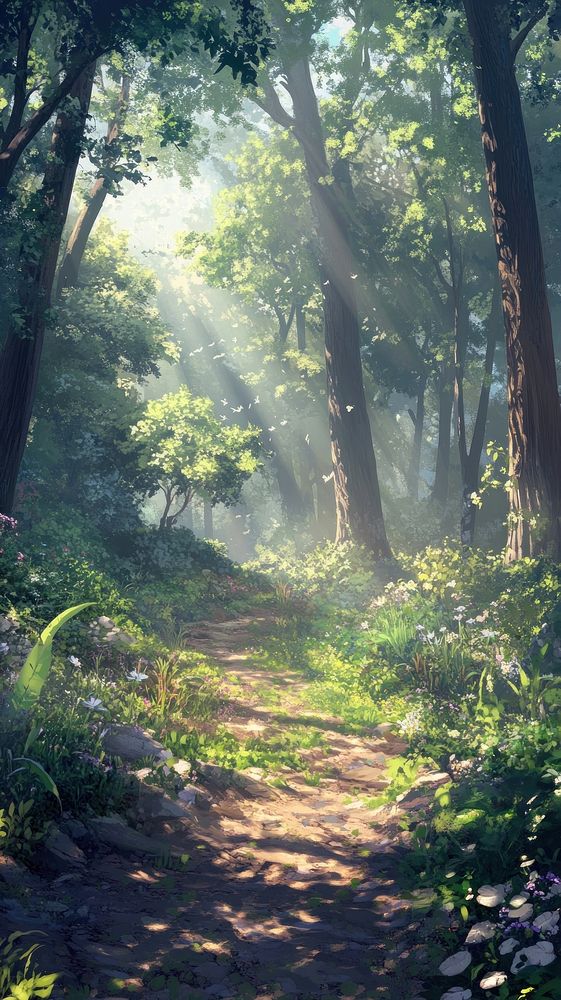 Photo beautiful forest scene tall | Free Photo - rawpixel