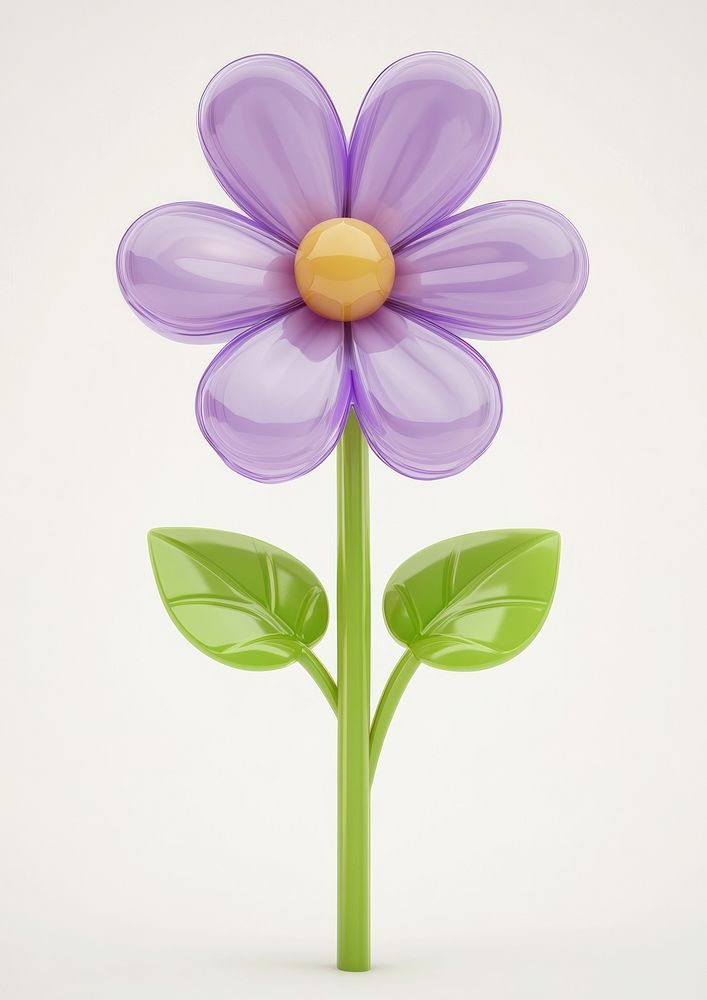 violet plastic flower green stem | Free Photo Illustration - rawpixel