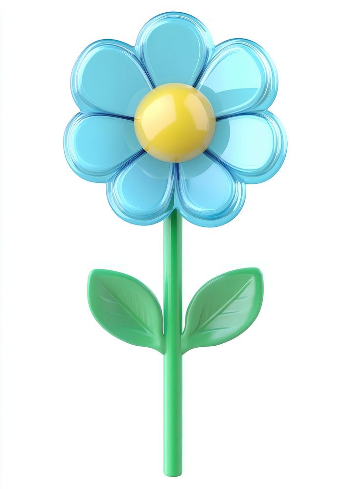 blue plastic flower green stem | Free Photo Illustration - rawpixel