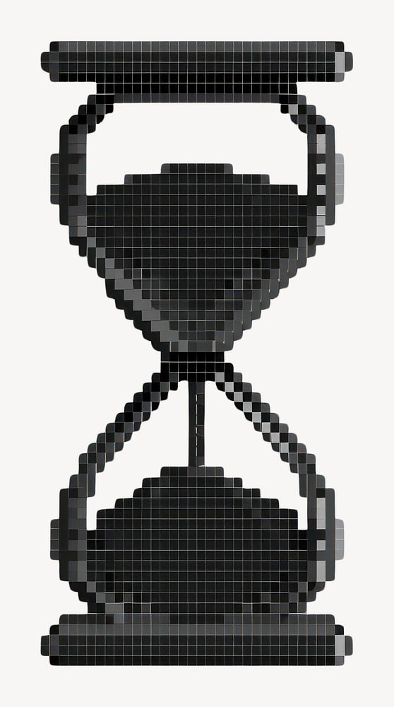 Pixel style hourglass black illustration | Free Vector - rawpixel