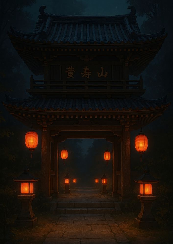 Temple Gate Japanese Traditional Illustration Sky Images | Free Photos ...