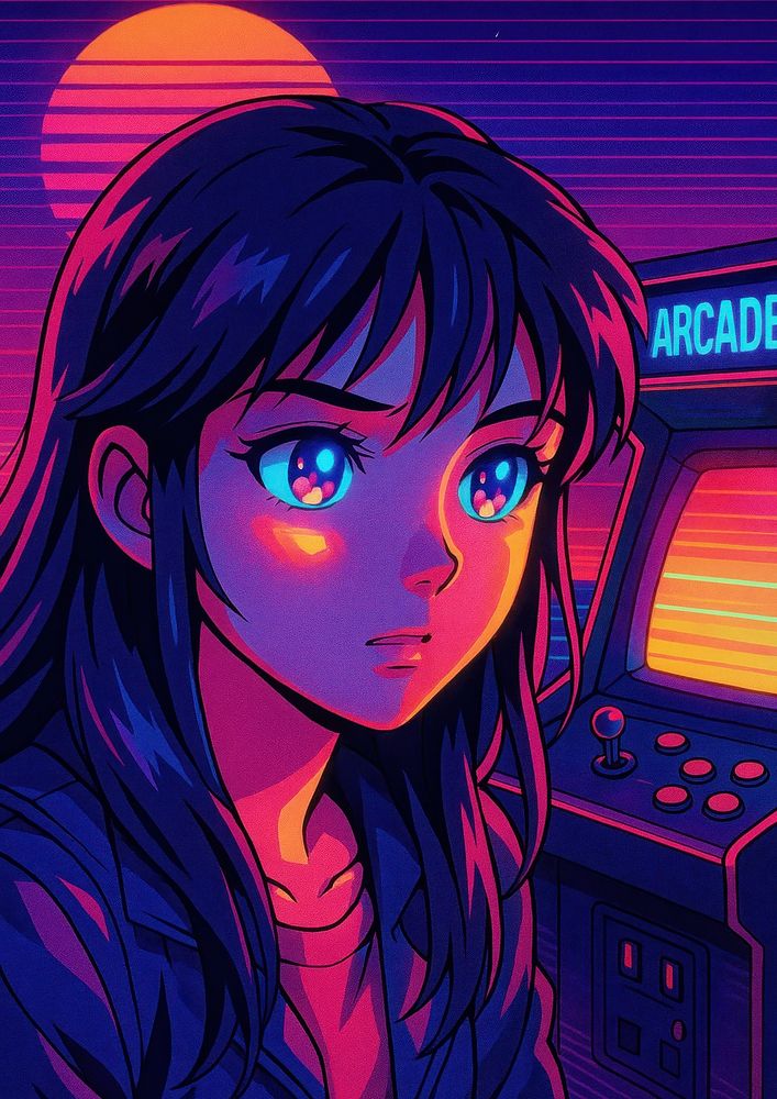 Anime+neon+wallpaper Retrowave Images | Free Photos, PNG Stickers ...