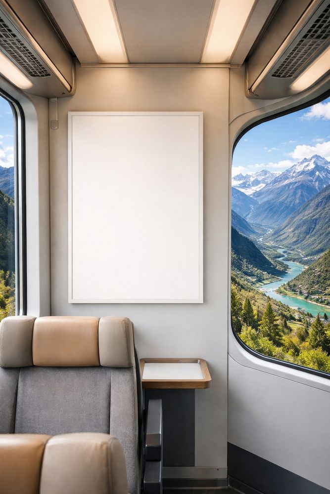 Journey Train Poster Interior Modern Mockup Images | Free Photos, PNG ...