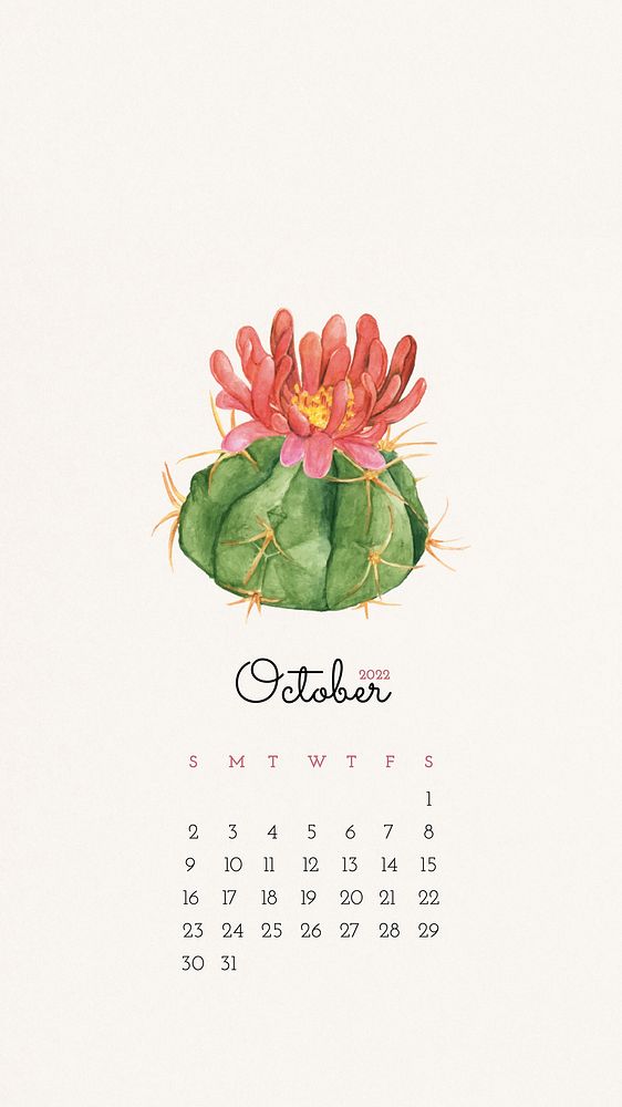 Cute 2022 October calendar template, | Free Vector Template - rawpixel