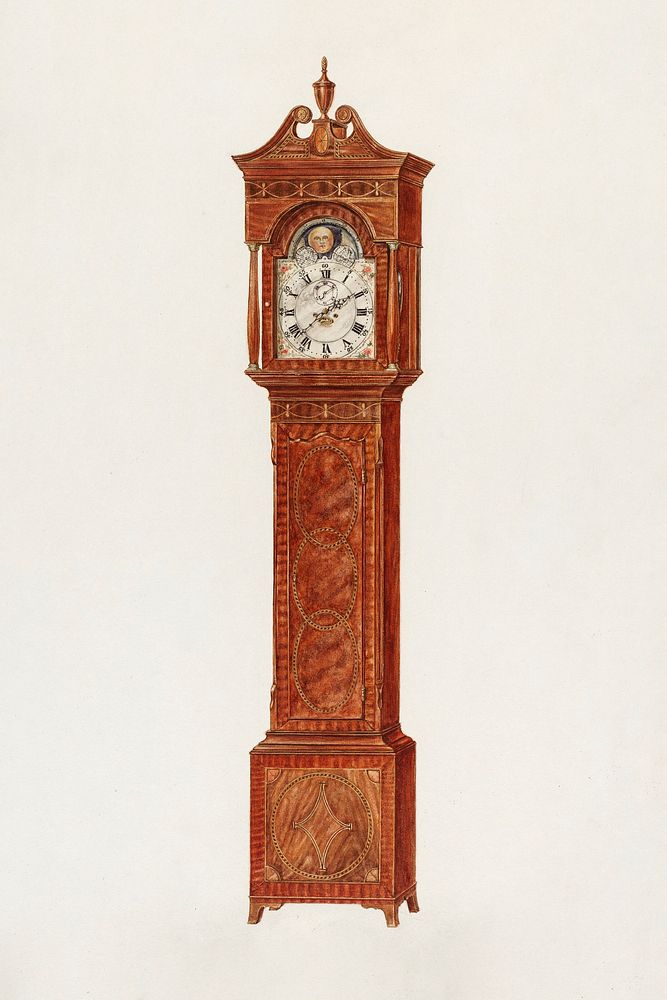 Grandfather Clock (Timepiece) (c. 1937) | Free Photo Illustration ...