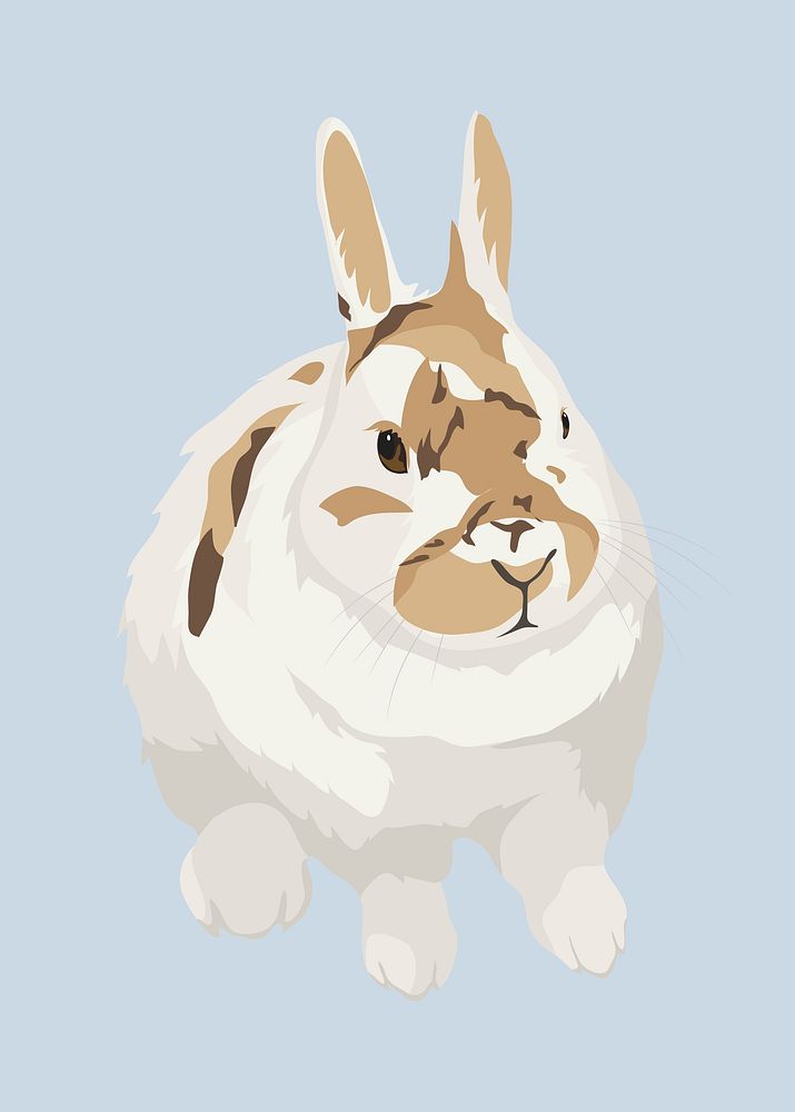 Spotted rabbit, pet bunny illustration | Premium PSD Illustration ...