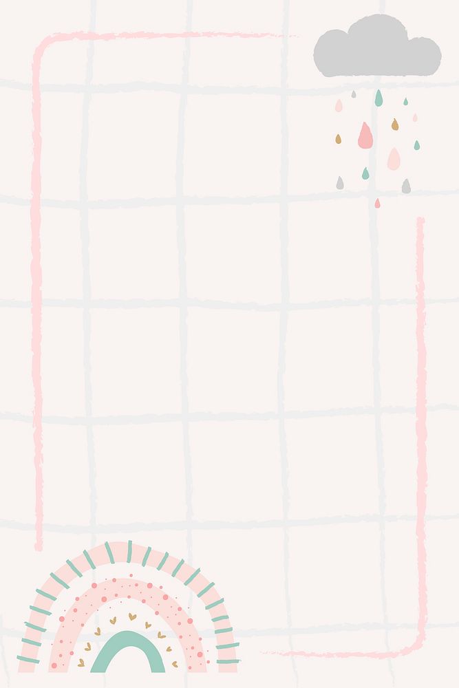 Rainbow frame, cute doodle border | Premium PSD - rawpixel