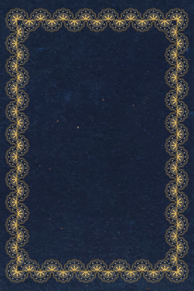 Blue frame background, classic floral | Premium Vector - rawpixel