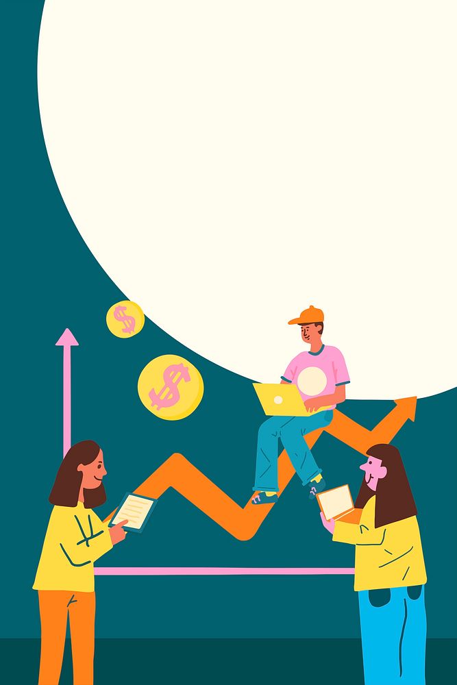 Business growth background psd flat | Premium PSD - rawpixel