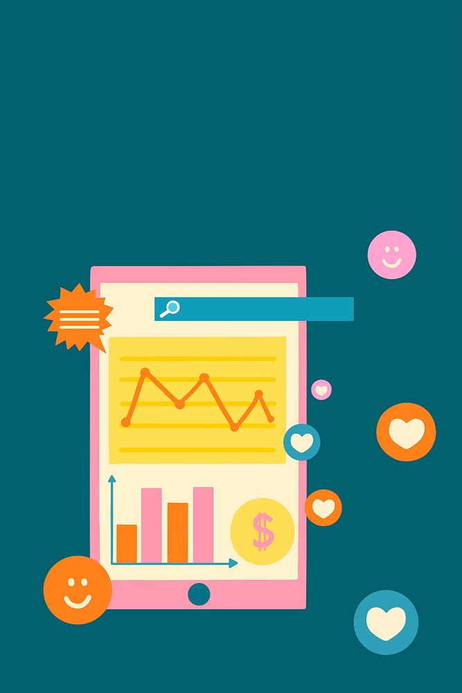 Business graph background psd flat | Premium PSD - rawpixel