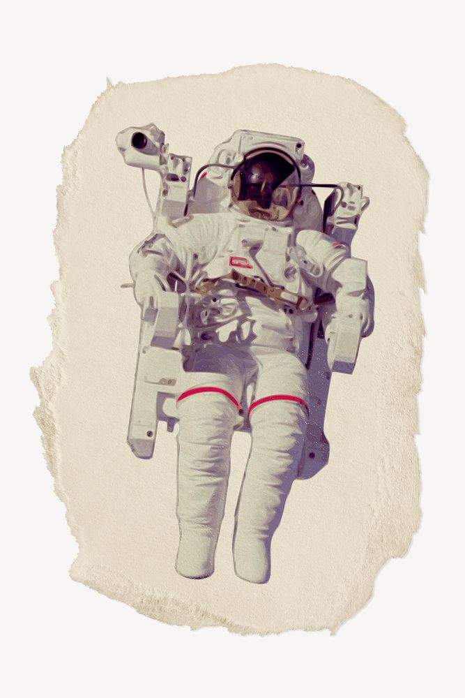 Floating astronaut sticker, ripped paper | Premium PSD - rawpixel