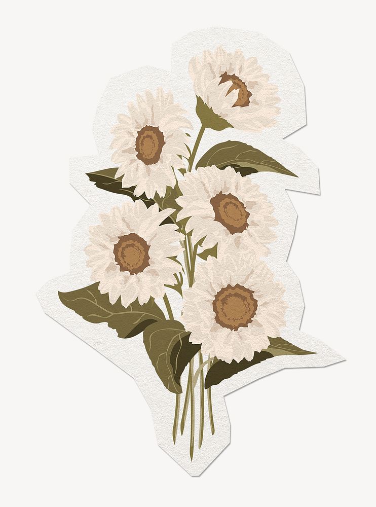 White flower sticker, graphic illustration | Free Photo - rawpixel