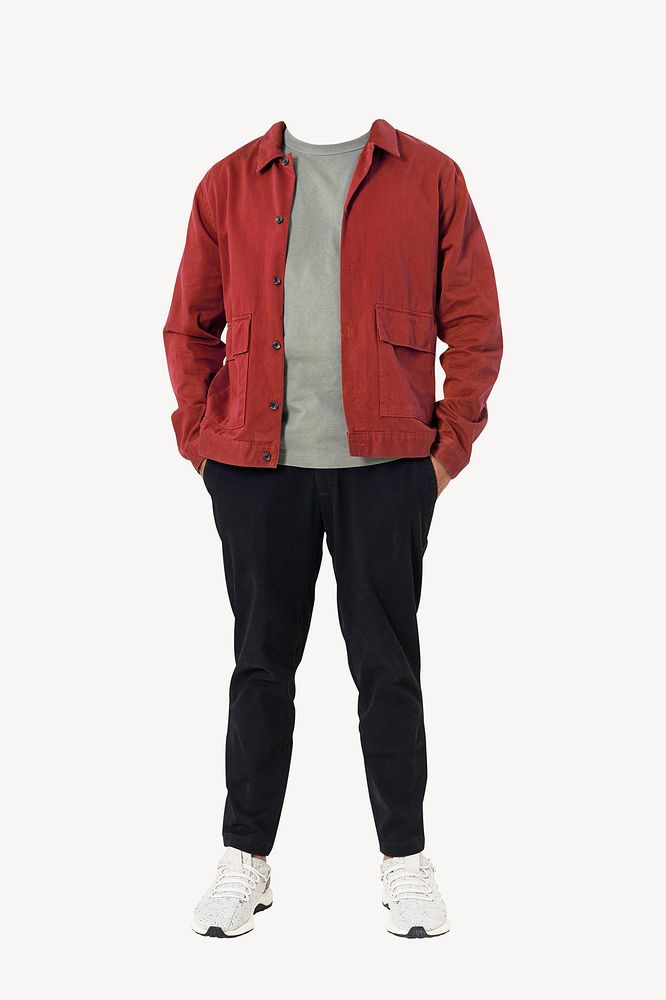 Headless man red jacket, men's | Free Photo - rawpixel