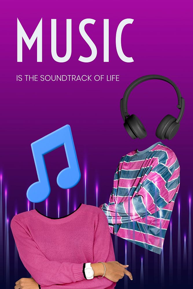 Creative music template, people remixed | Premium Vector Template ...