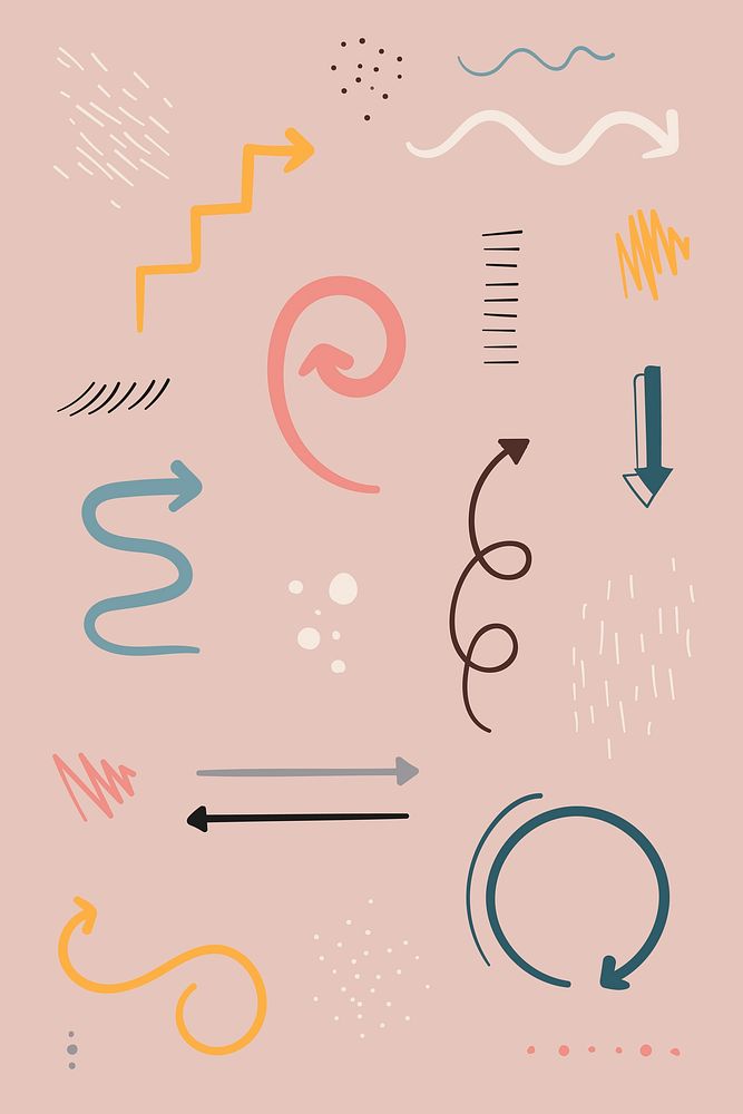 Pastel arrow doodle vector collection | Premium Vector - rawpixel
