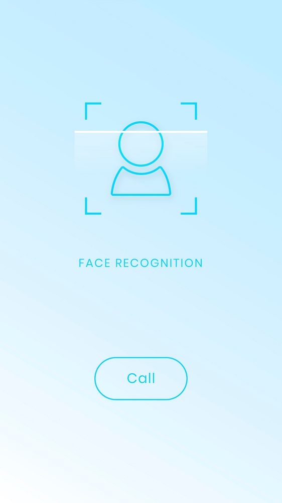 Phone facial recognition screen vector | Premium Vector - rawpixel