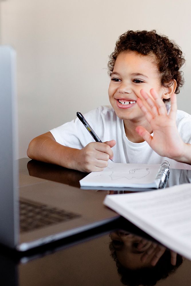 Boy studying in an online | Free Photo - rawpixel