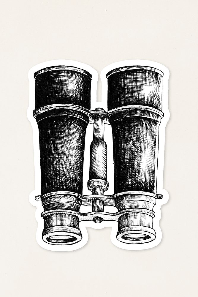 Hand drawn binoculars sticker white | Premium PSD - rawpixel