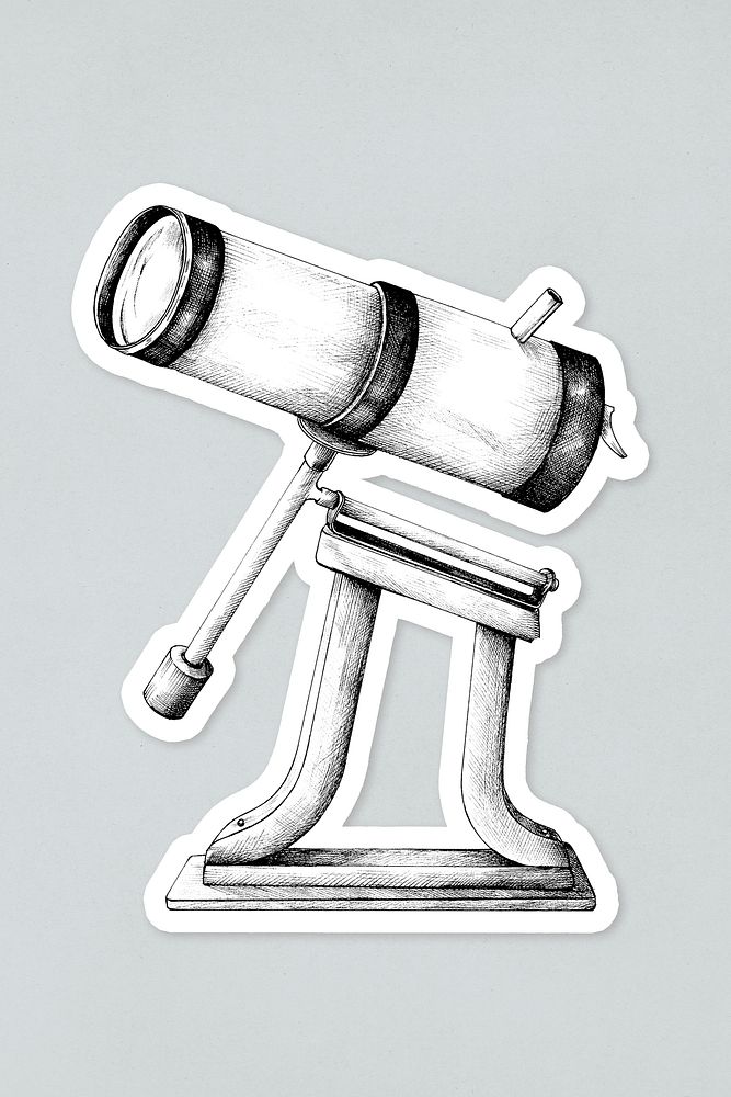 Hand drawn retro telescope sticker | Premium PSD - rawpixel