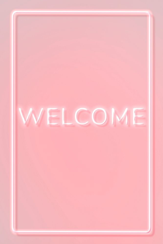 Frame welcome pink neon typography | Free Photo - rawpixel