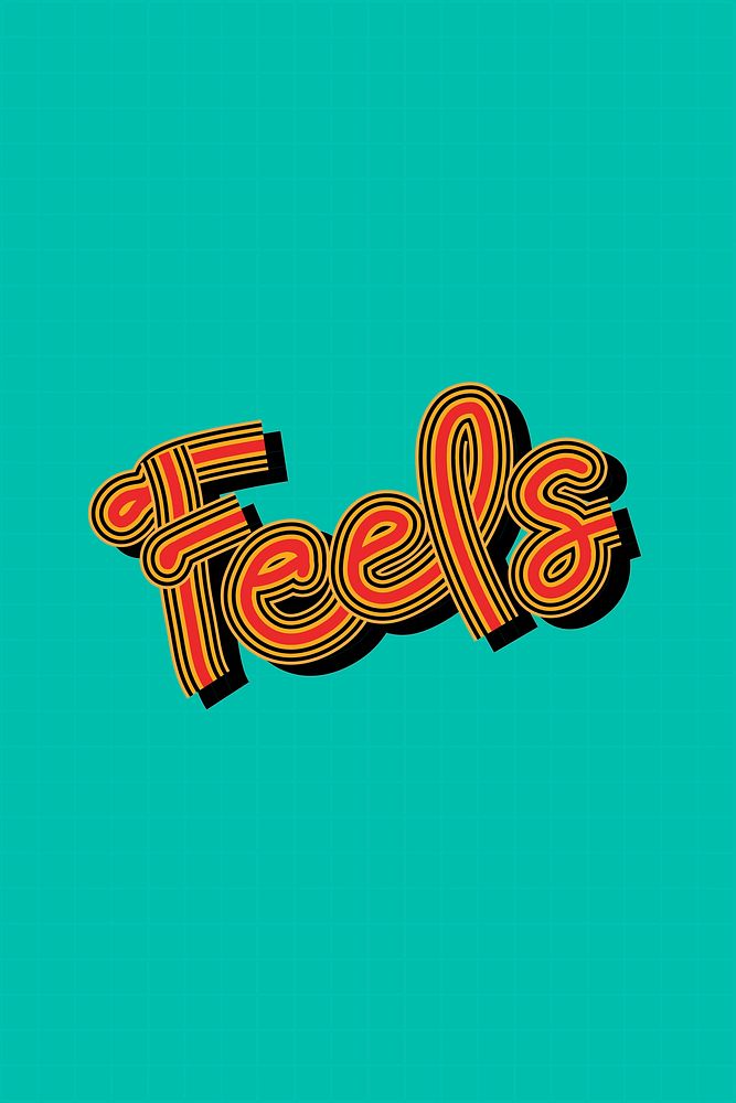 Red vector Feels sticker vintage | Free Vector - rawpixel