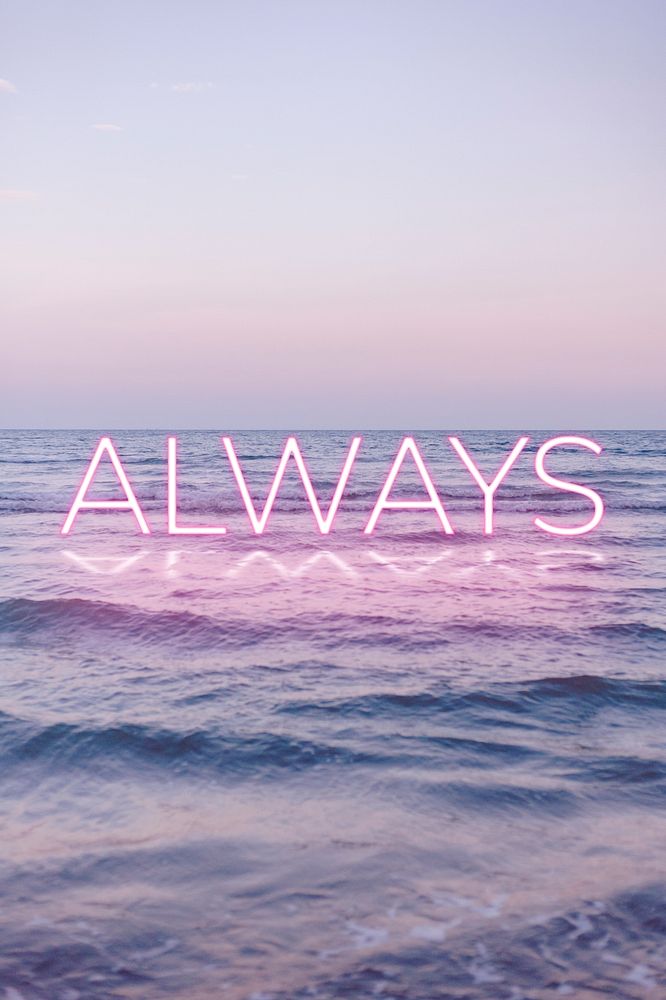 ALWAYS word pink neon typography | Free Photo - rawpixel