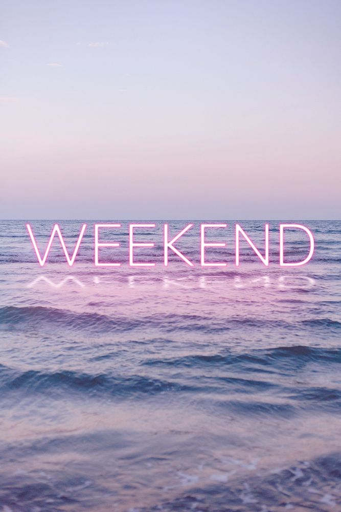 WEEKEND word pink neon typography | Free Photo - rawpixel