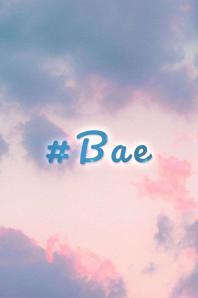 #Bae neon glow typography text | Free Photo - rawpixel