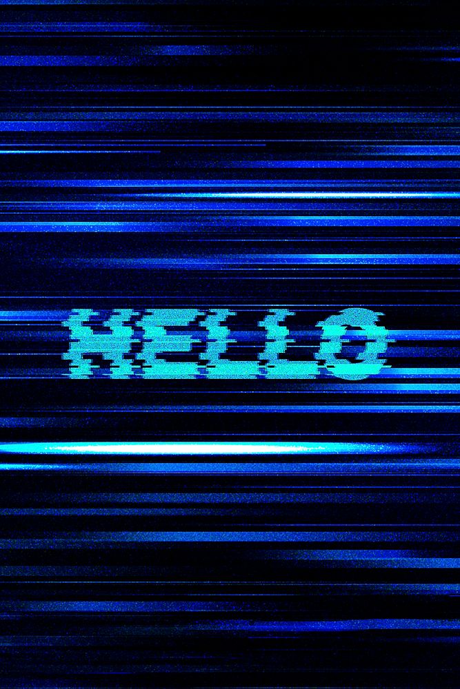 Hello glitch effect typography blue | Free Photo - rawpixel