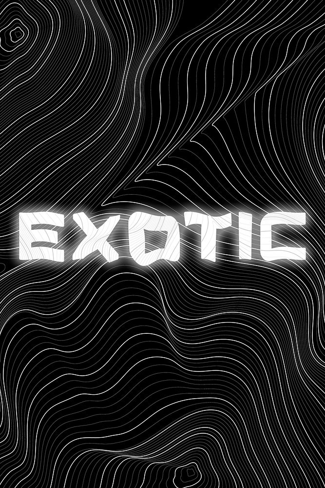 White neon exotic word topographic | Free Photo - rawpixel