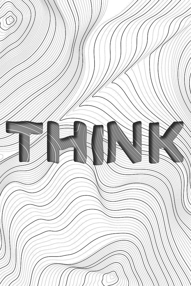 Dark gray think word typography | Free Photo - rawpixel