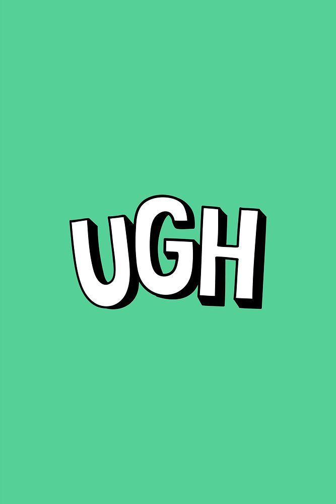Ugh vector word bold font | Premium Vector - rawpixel