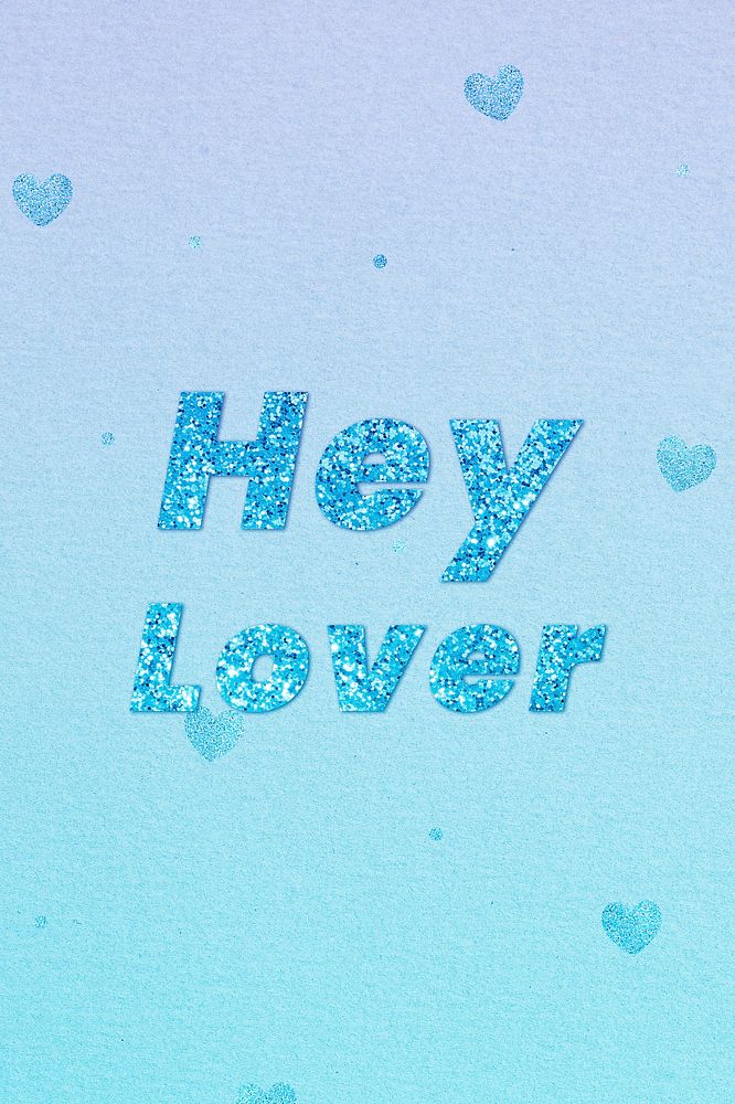 Glittery hey lover word typography | Free Photo - rawpixel