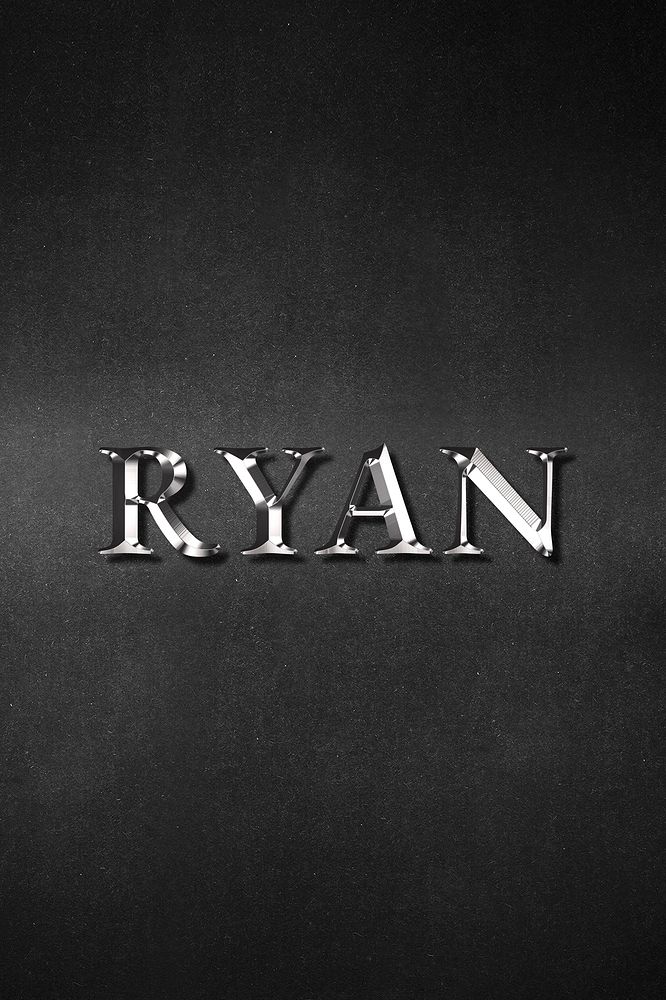 Ryan typography in silver metallic | Free Photo - rawpixel