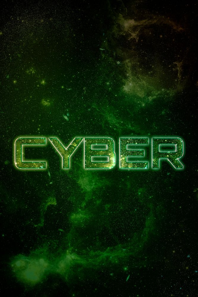 CYBER word typography green text | Free Photo - rawpixel