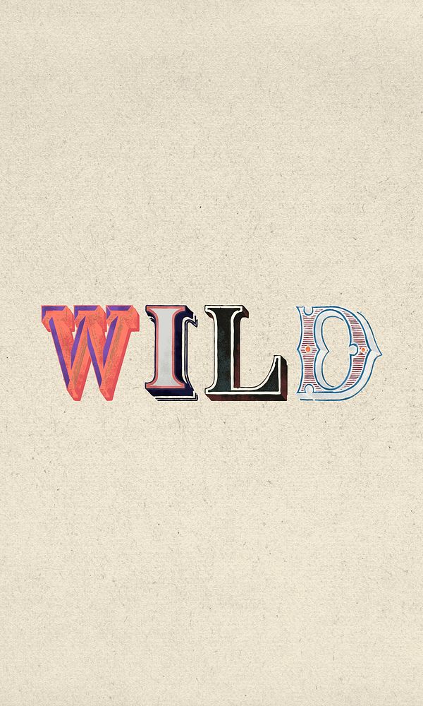 Wild 3d decorative word illustration | Free Photo - rawpixel
